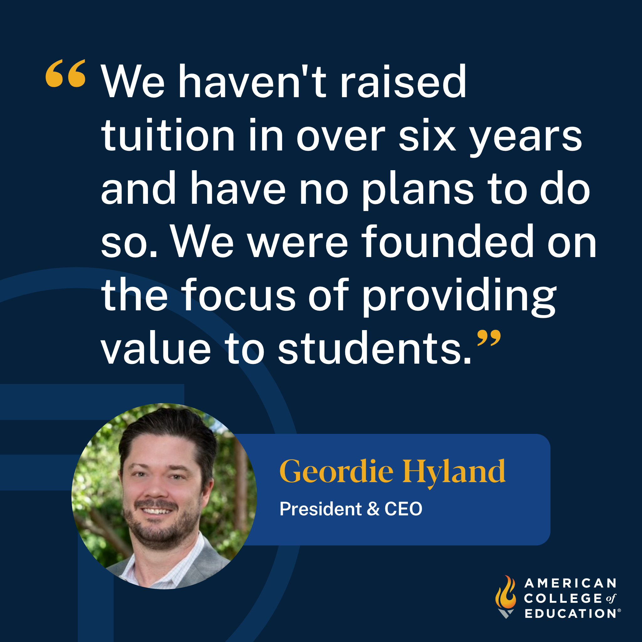 American College of Education President and CEO Geordie Hyland Joins ...