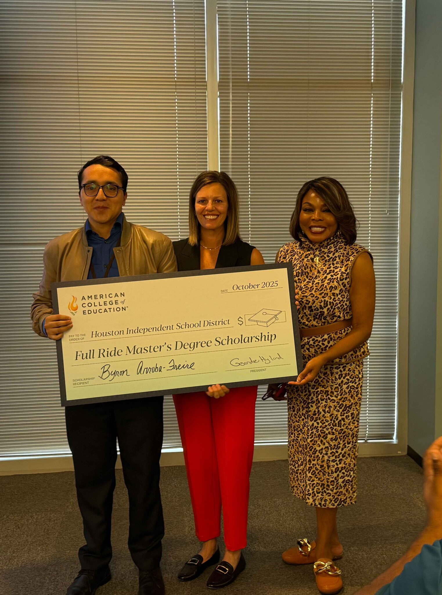Full Scholarship Awarded to Houston ISD Teacher of the Year | ACE News